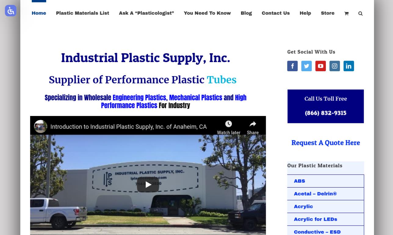 Industrial Plastic Supply, Inc. | Plastic Materials
